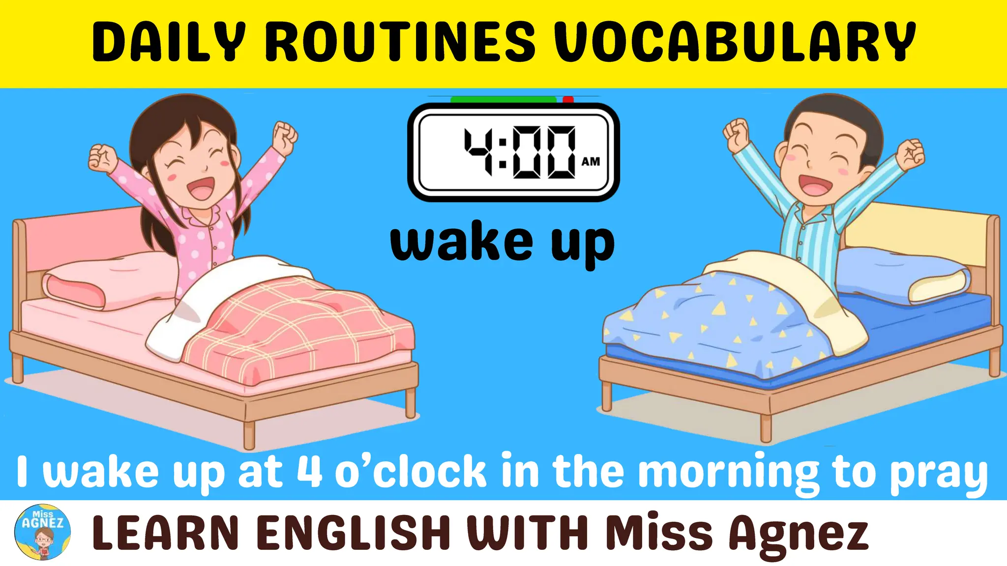 Learn Daily Routines Verbs Vocabulary with Pictures and Sentence ...