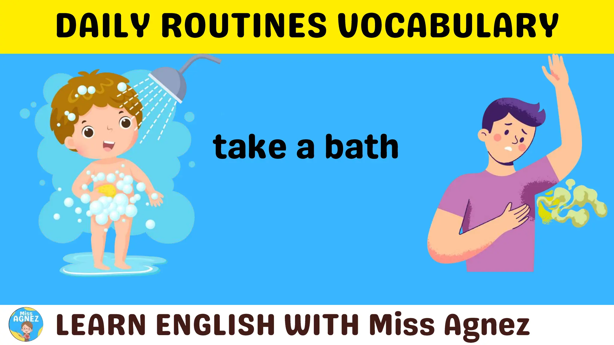 Learn Daily Routines Verbs Vocabulary with Pictures and Sentence ...