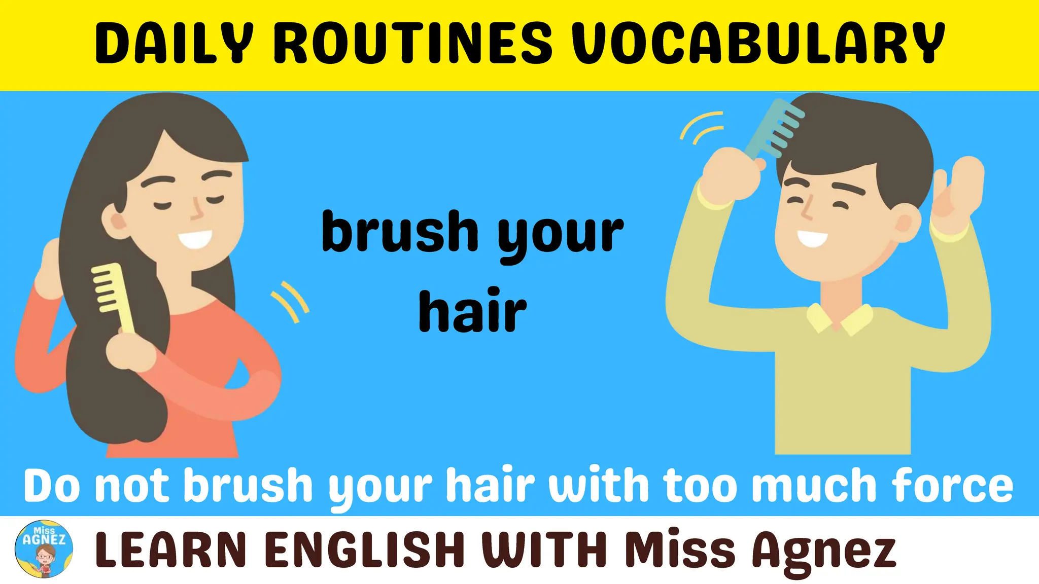 Learn Daily Routines Verbs Vocabulary with Pictures and Sentence ...