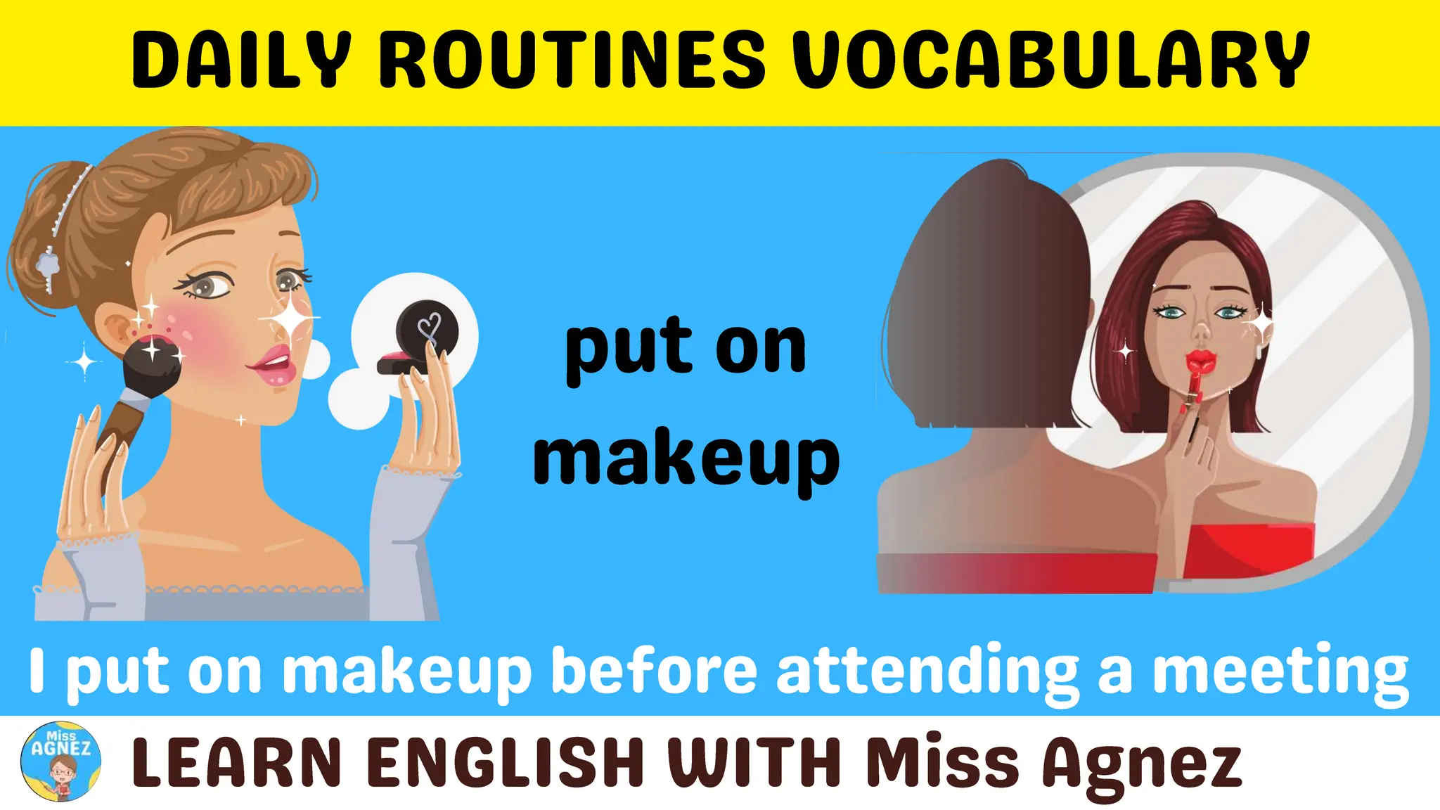 Learn Daily Routines Verbs Vocabulary with Pictures and Sentence ...