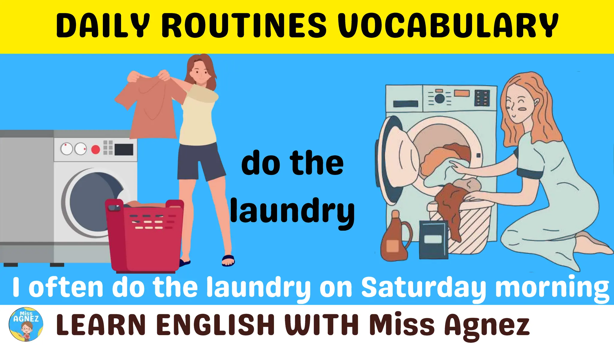 Learn Daily Routines Verbs Vocabulary with Pictures and Sentence ...