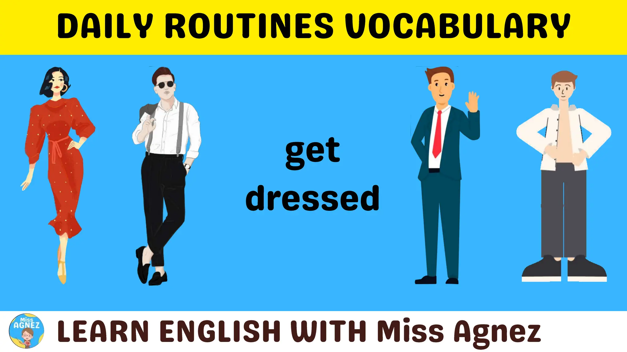 Learn Daily Routines Verbs Vocabulary with Pictures and Sentence ...