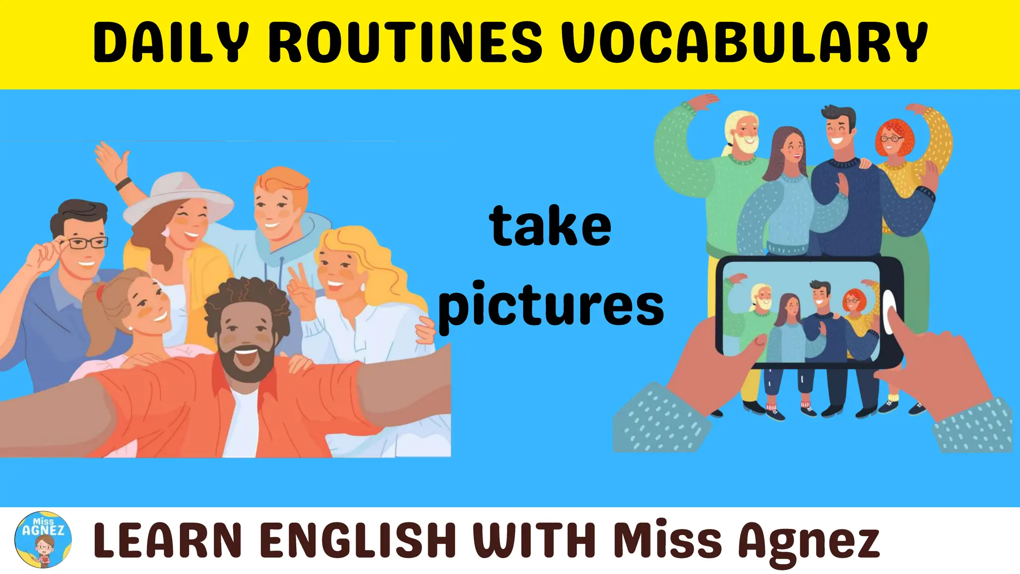 Learn Daily Routines Verbs Vocabulary with Pictures and Sentence ...