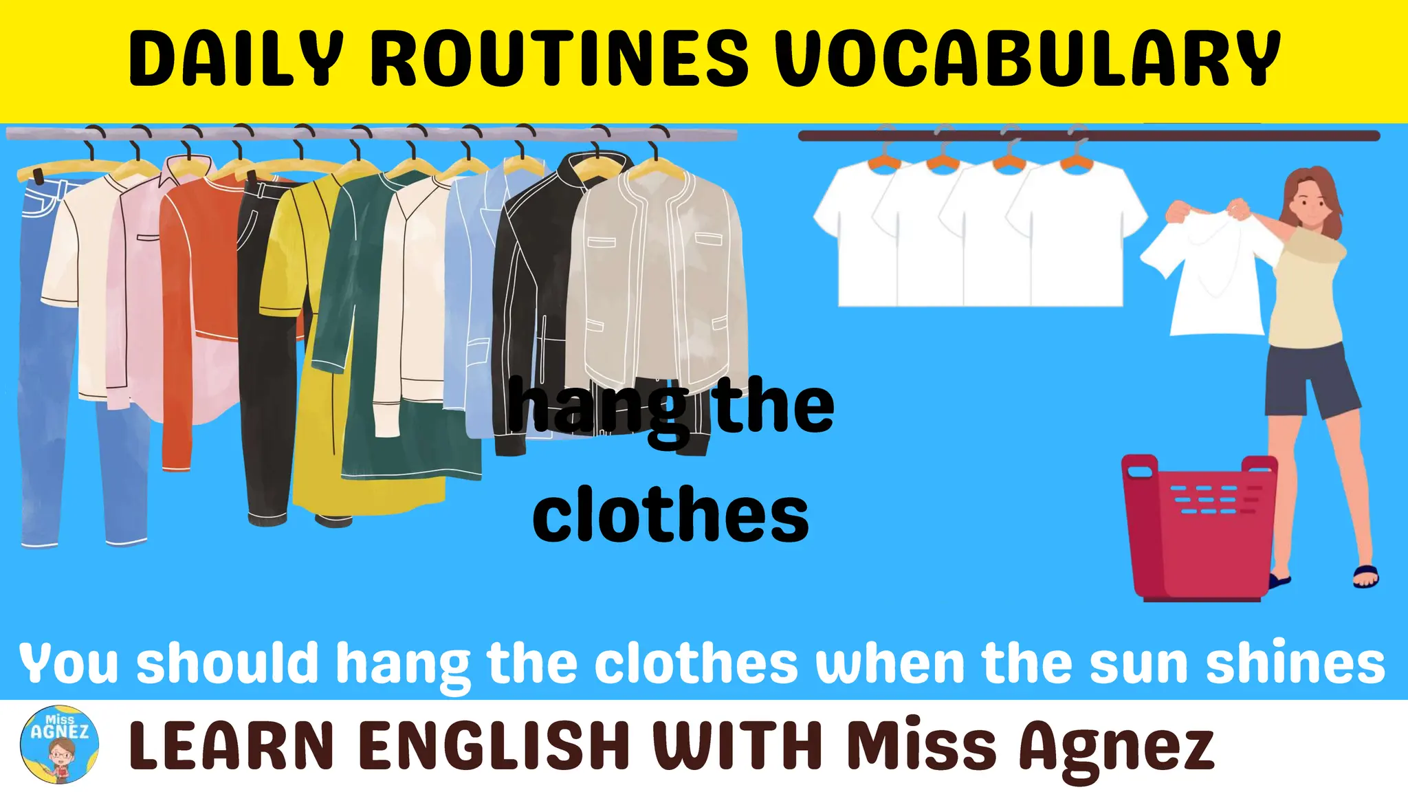 Learn Daily Routines Verbs Vocabulary with Pictures and Sentence ...