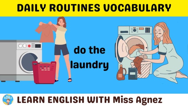 Learn Daily Routines Verbs Vocabulary with Pictures and Sentence ...