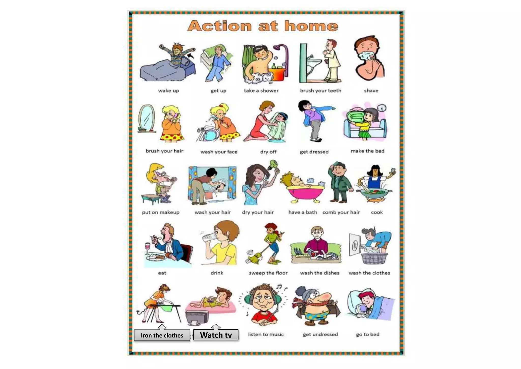 daily routines vocabulary esl printable flashcards with words for kids.pptx