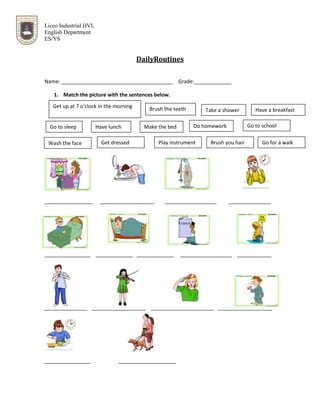 Daily routines worksheet | DOCX | Homework and Study | Education