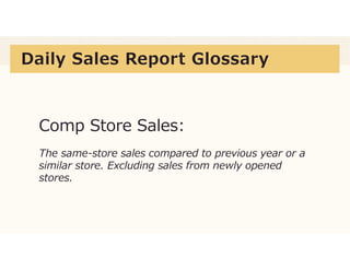 Daily Sales Report Glossary of Retail Terms | PPT