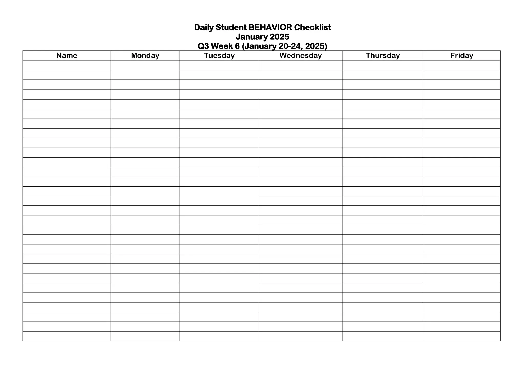 Daily Student BEHAVIOR Checklist Template.docx