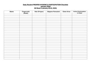Daily Student PROPER HYGIENE Checklist.docx