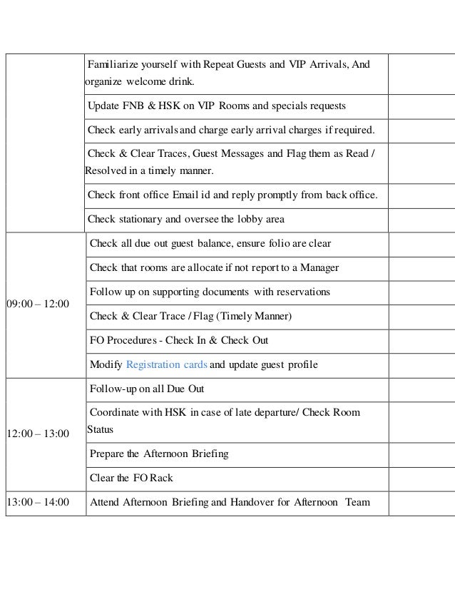 Daily Task List Sample For Front Office Assistants Daily Task List Sample For Front Office Assistants