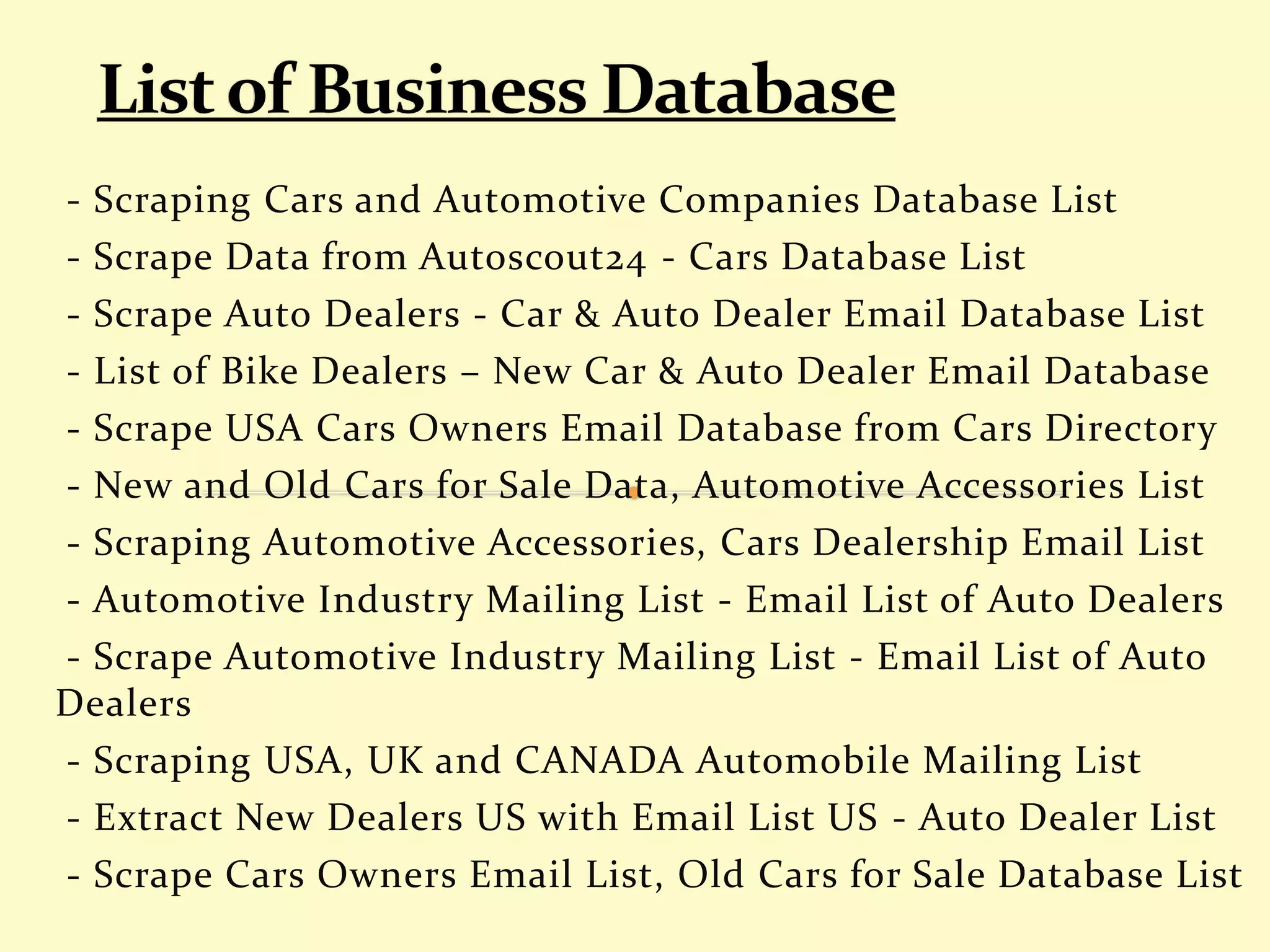 Daily Vehicles Sites Scraping | PPT