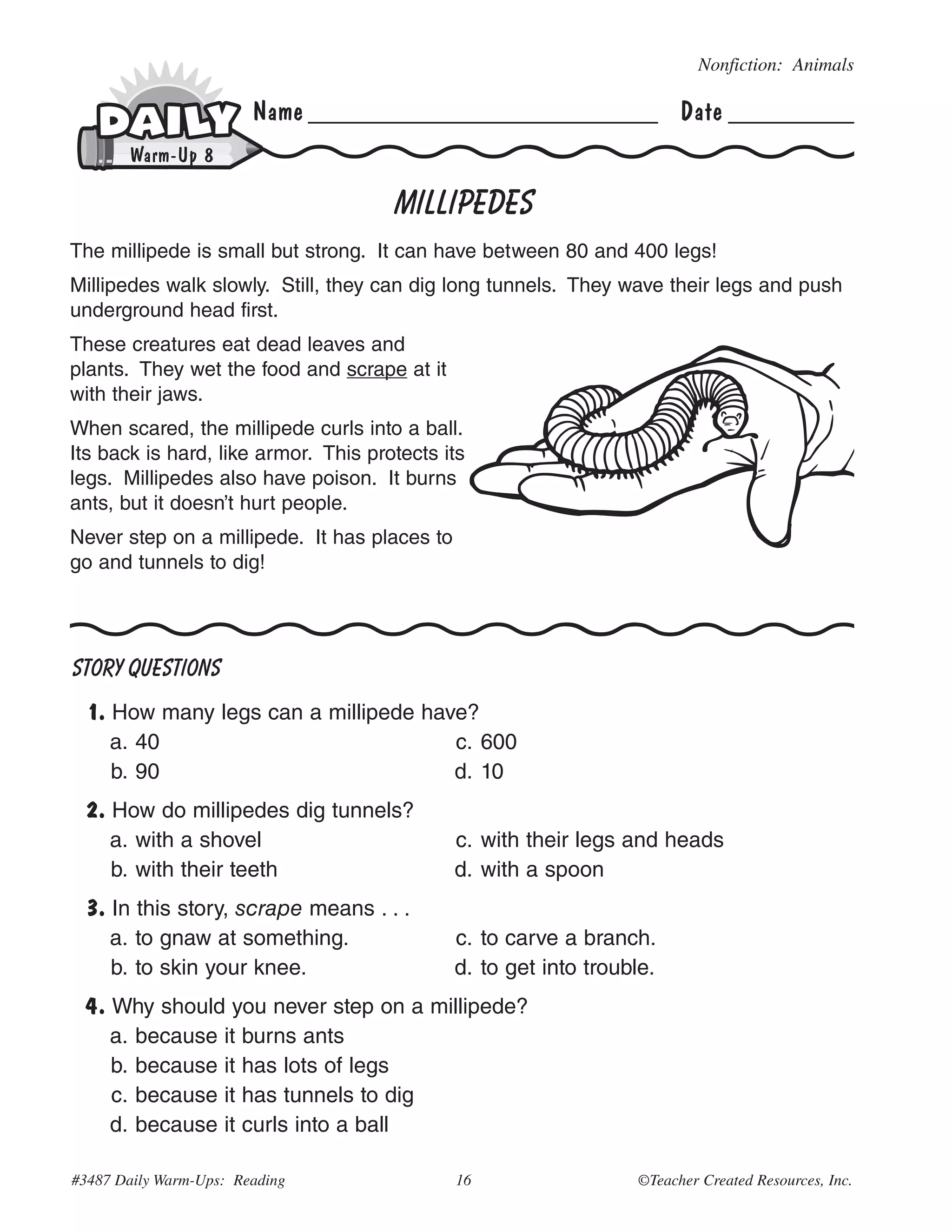 Daily Warm-ups Reading Grade 1 | PDF