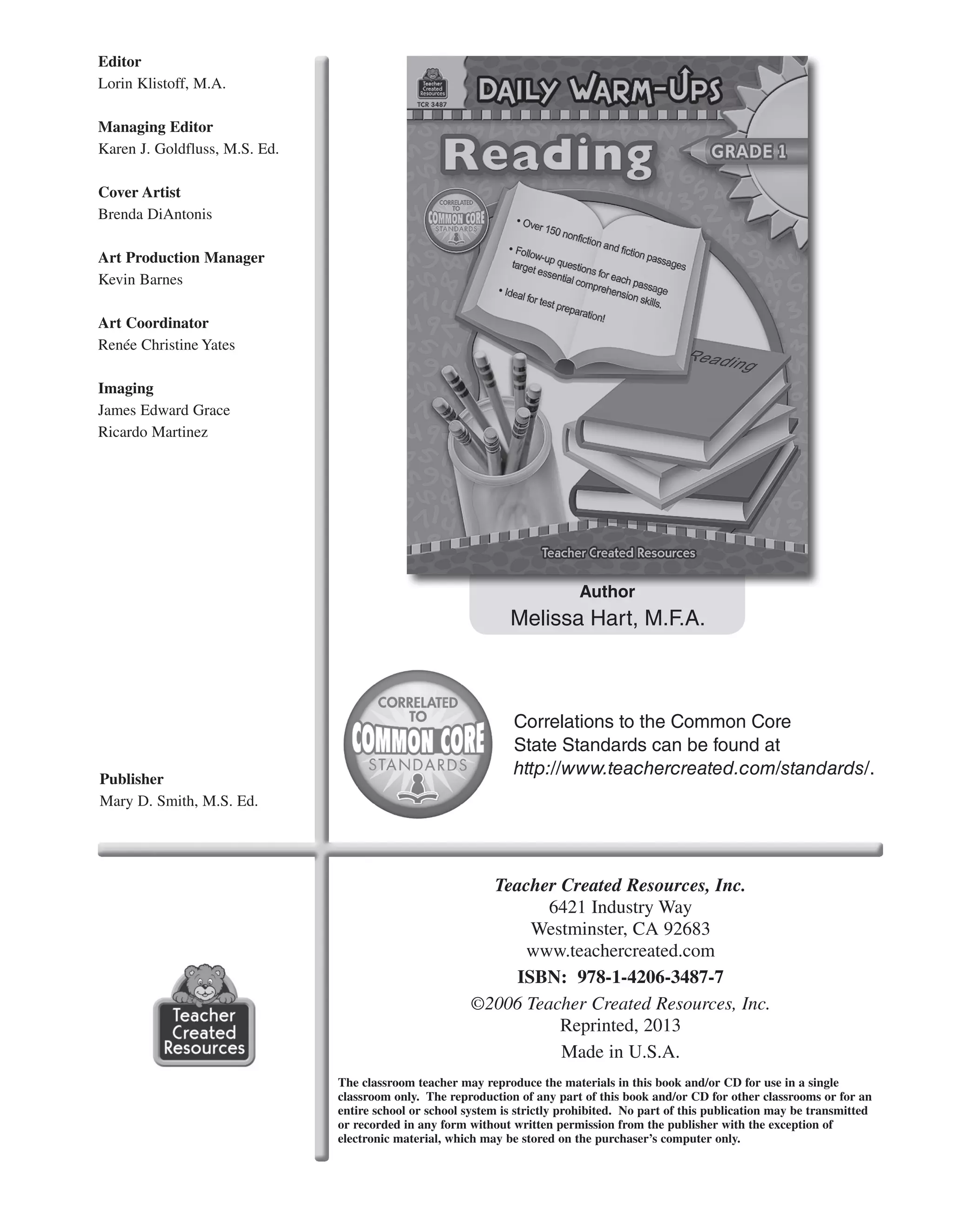 Daily Warm-ups Reading Grade 1 | PDF | Geography | Science