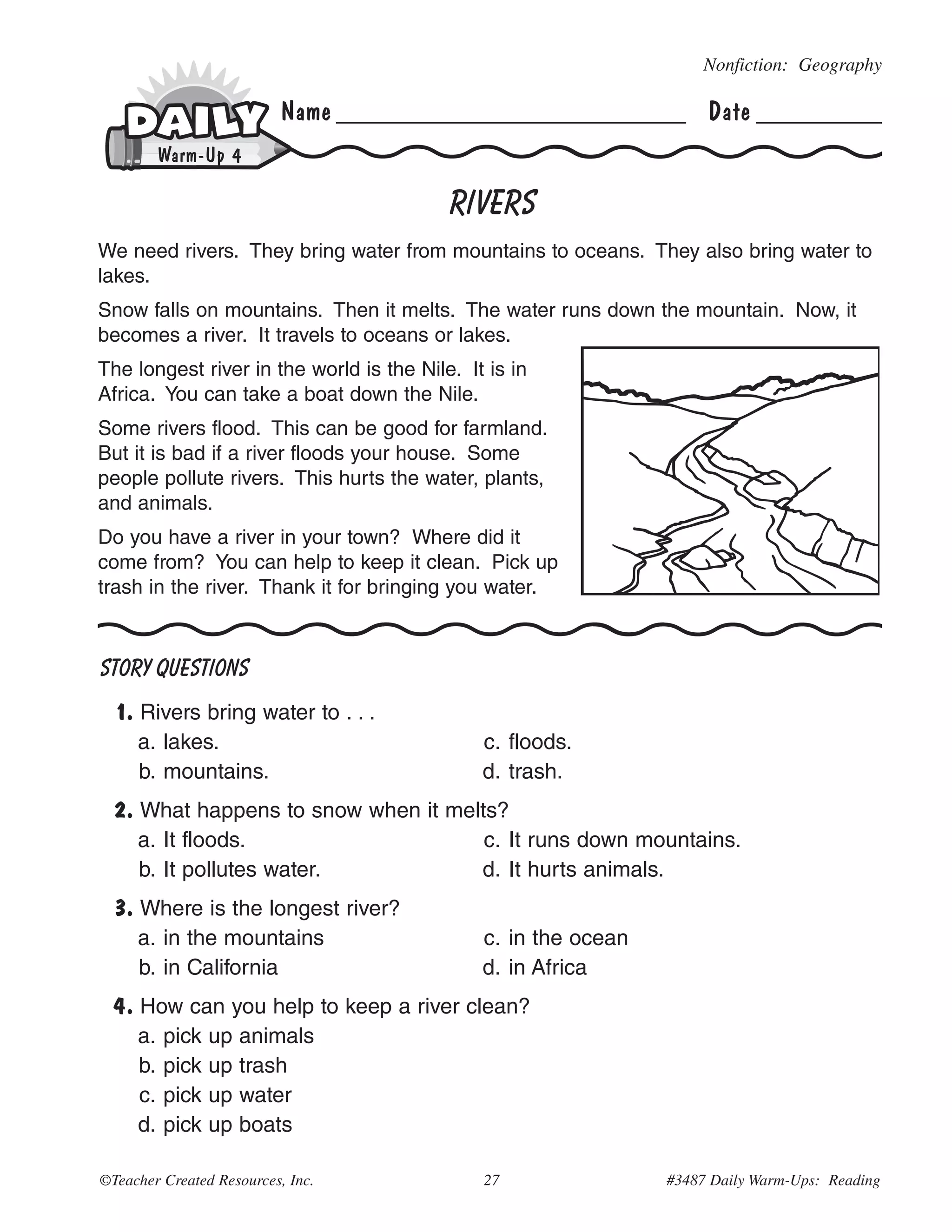 Daily Warm-ups Reading Grade 1 | PDF