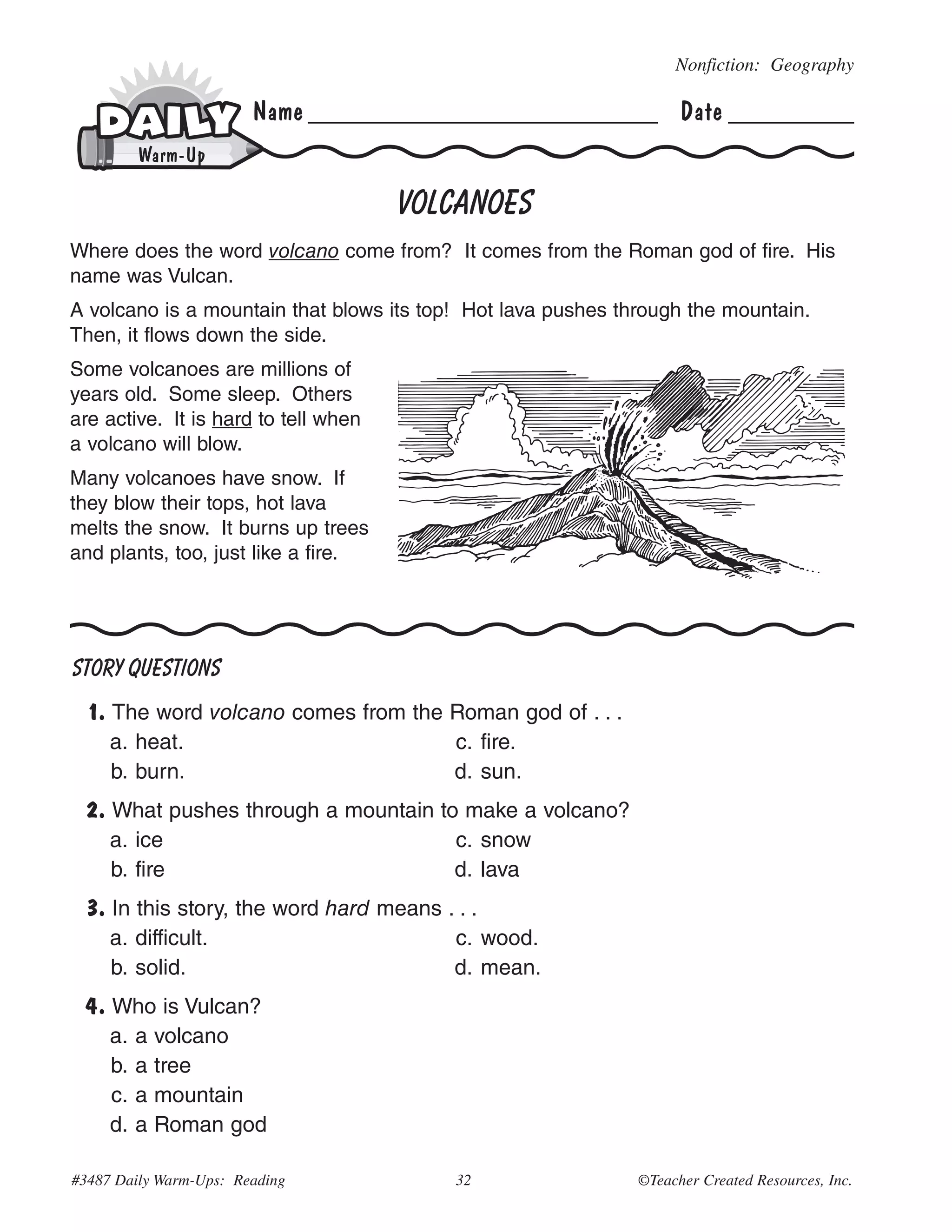 Daily Warm-ups Reading Grade 1 | PDF