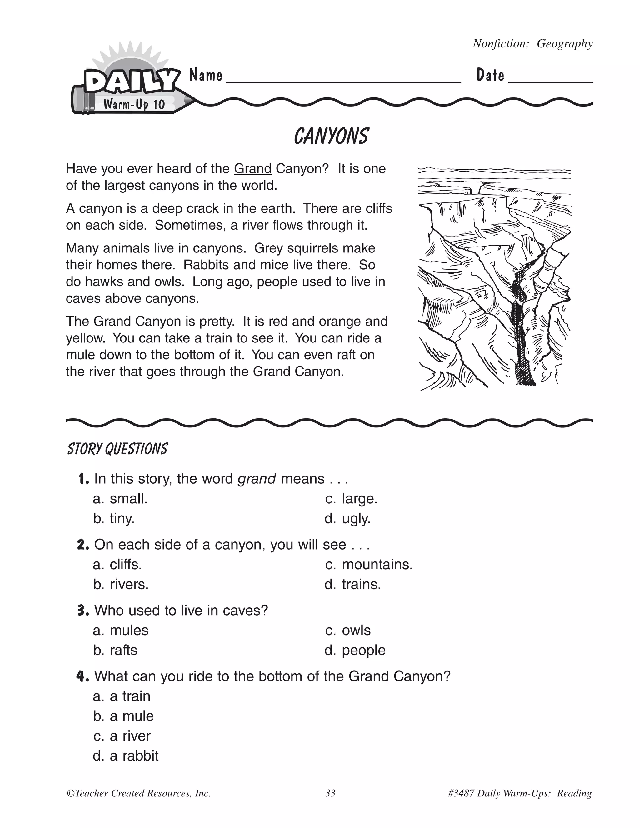 Daily Warm-ups Reading Grade 1 | PDF