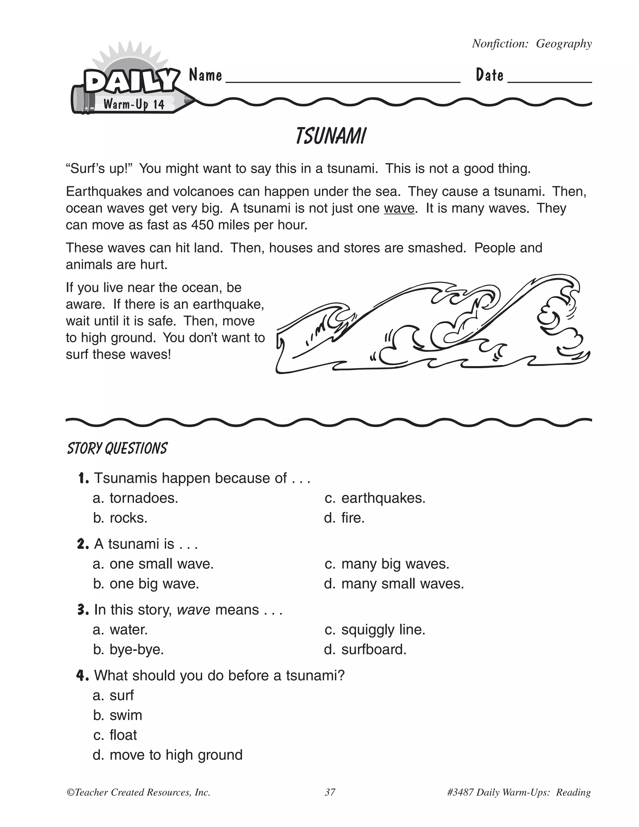 Daily Warm-ups Reading Grade 1 | PDF