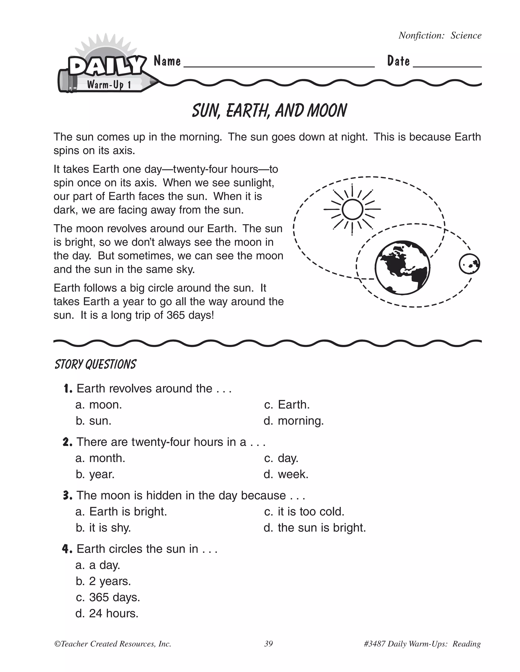 Daily Warm-ups Reading Grade 1 | PDF