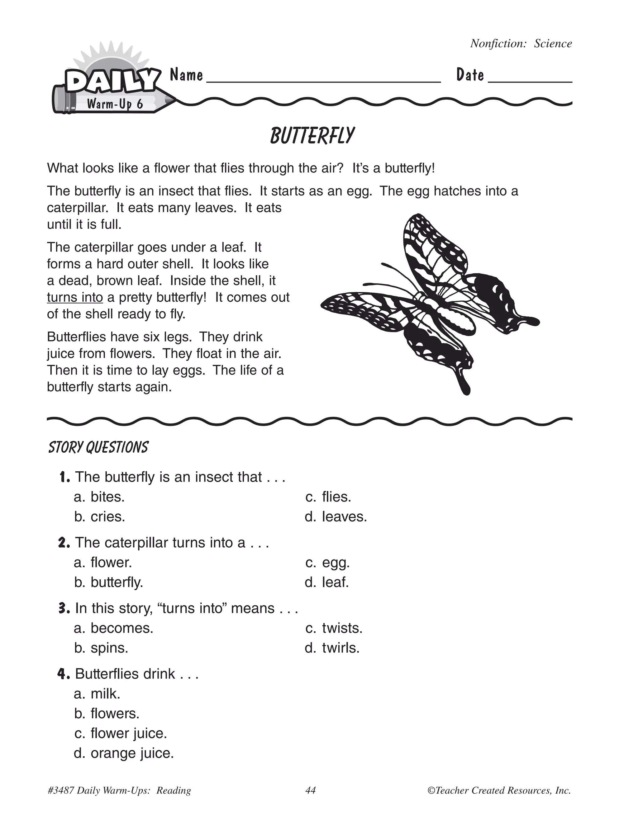 Daily Warm-ups Reading Grade 1 | PDF