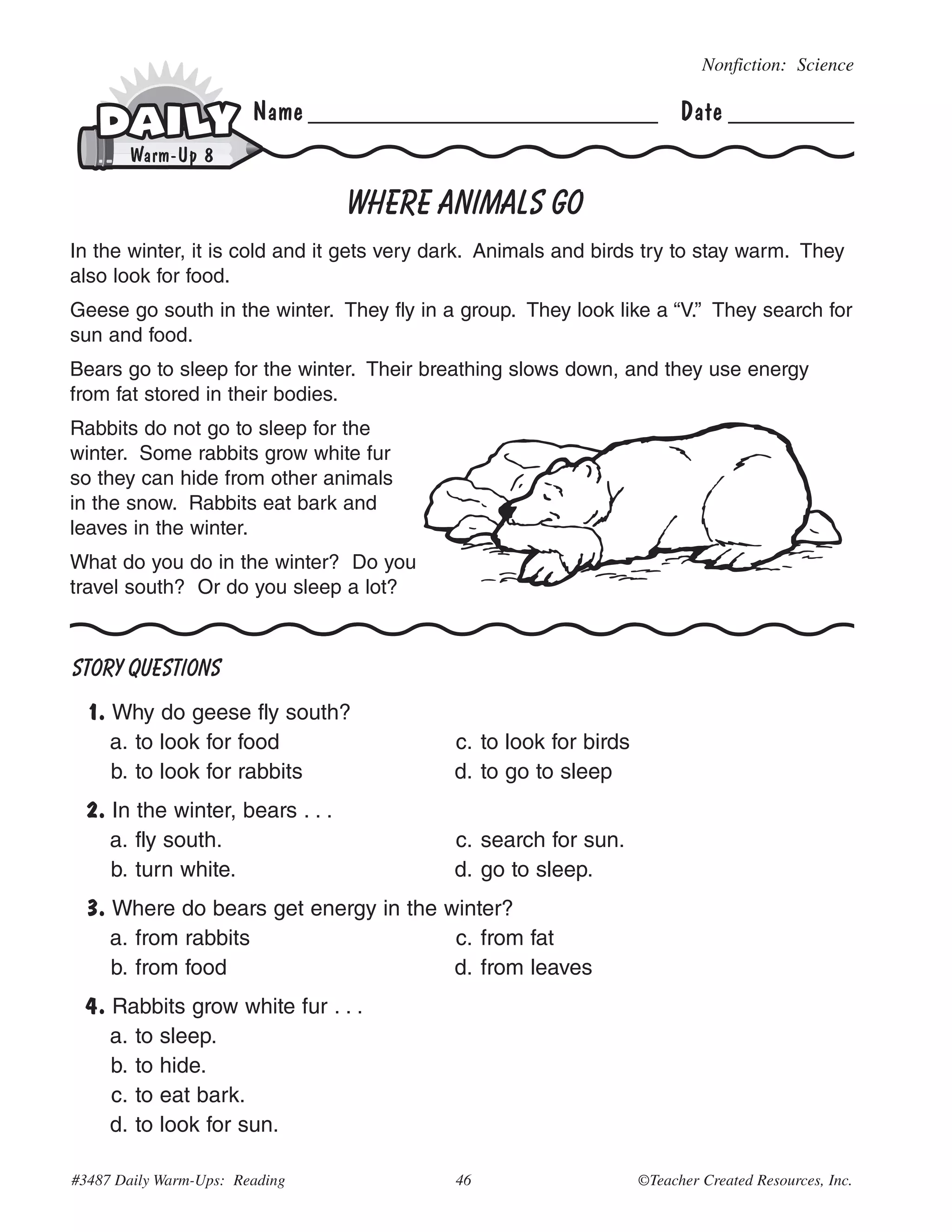 Daily Warm-ups Reading Grade 1 | PDF