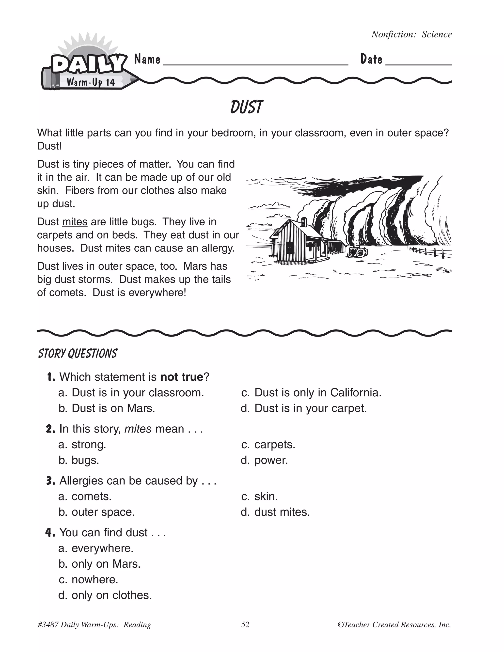 Daily Warm-ups Reading Grade 1 | PDF