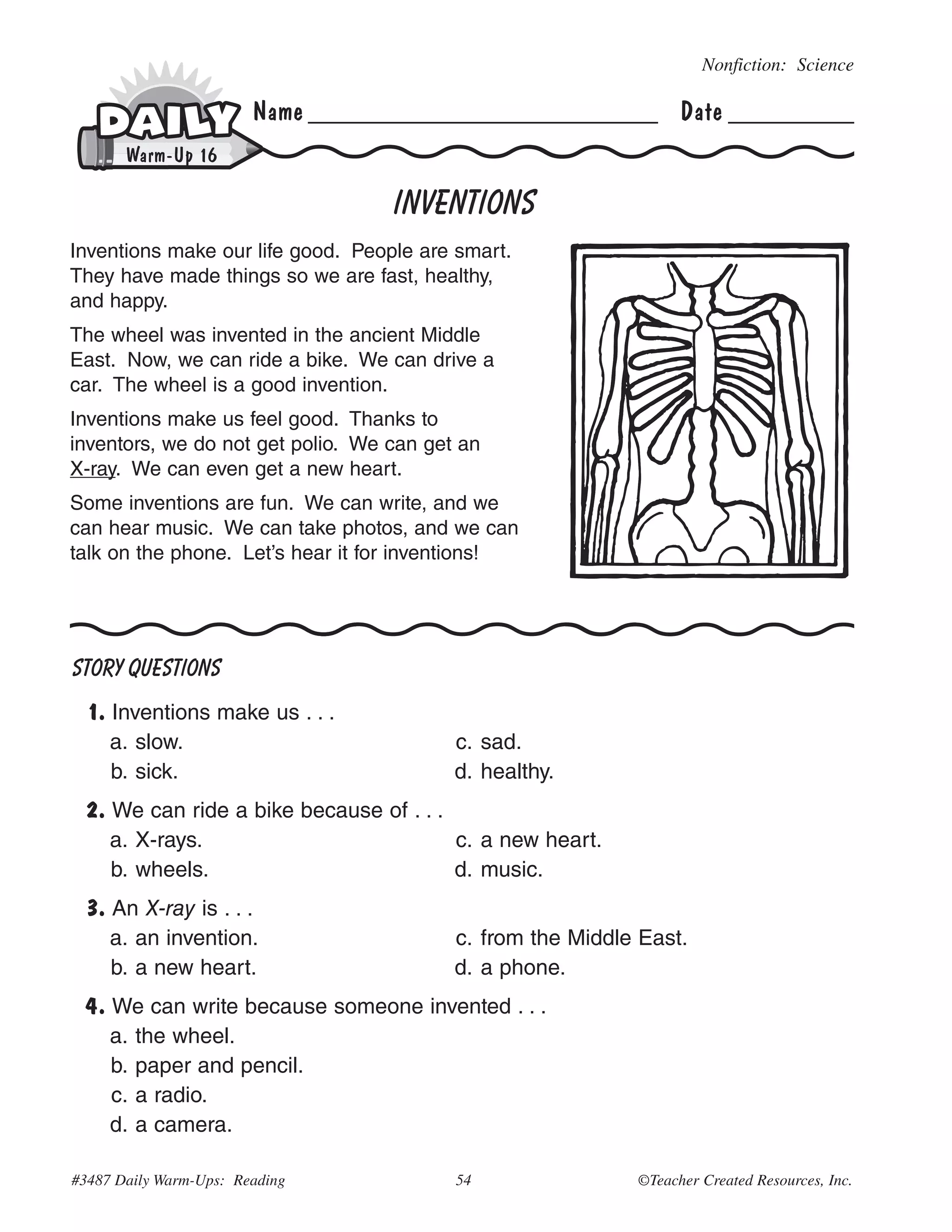 Daily Warm-ups Reading Grade 1 | PDF