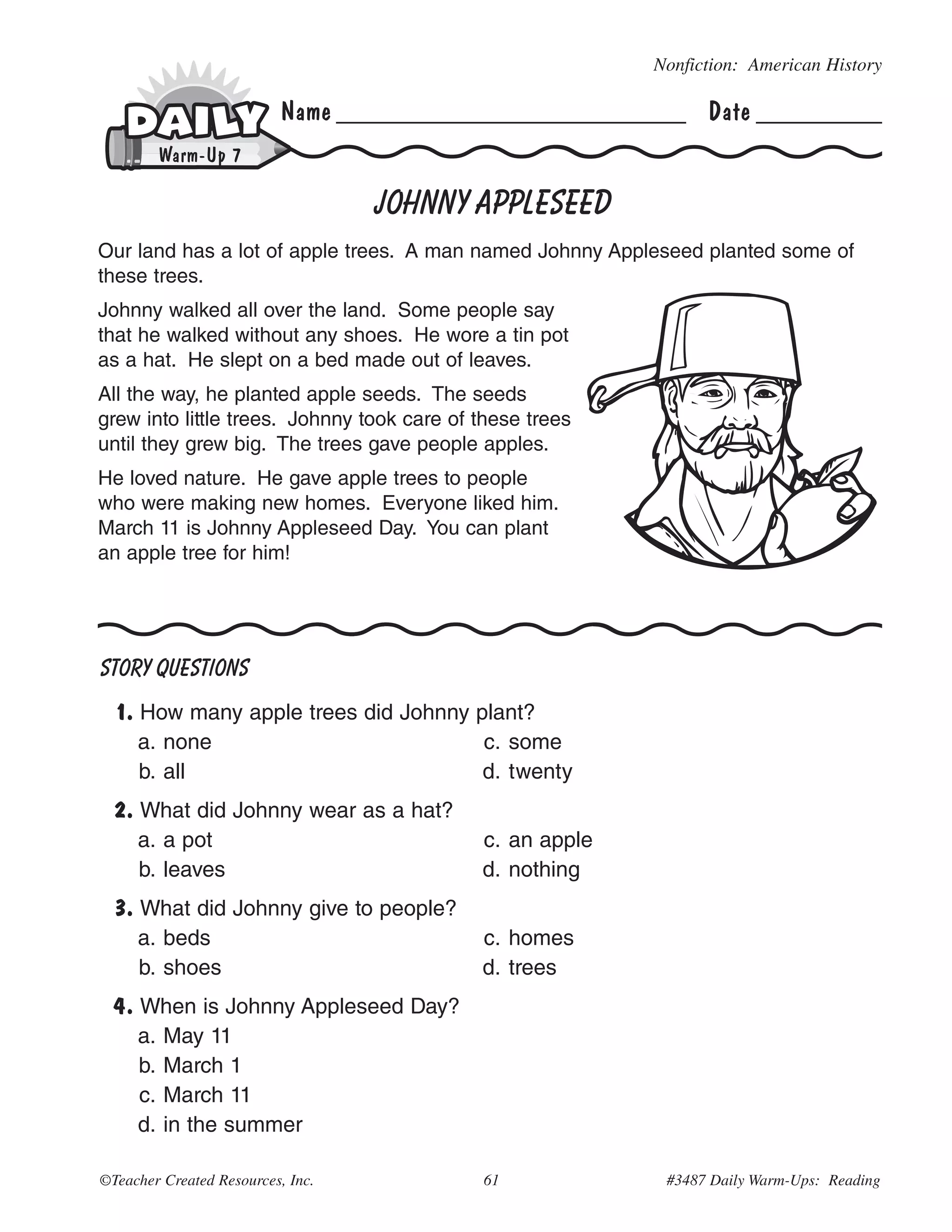 Daily Warm-ups Reading Grade 1 | PDF