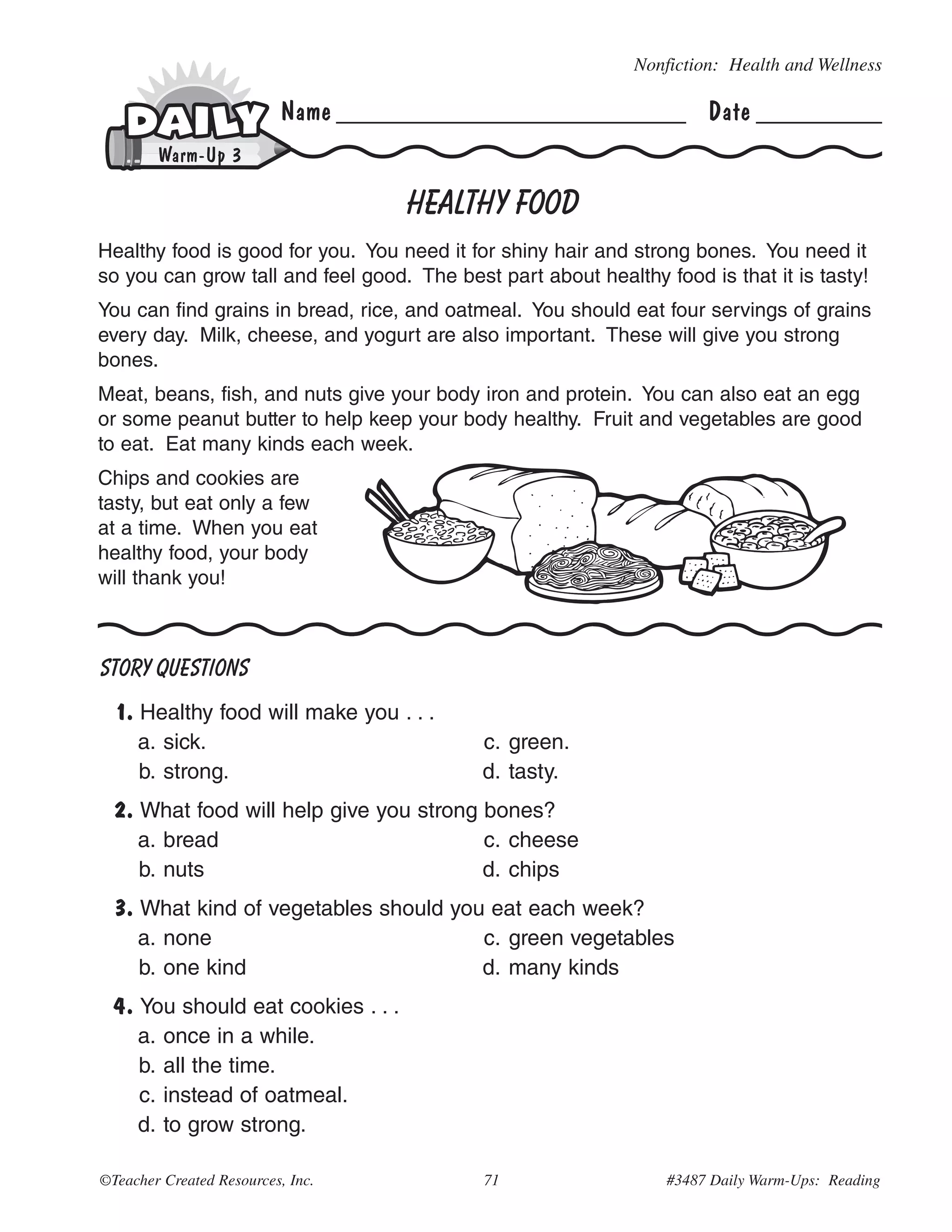 Daily Warm-ups Reading Grade 1 | PDF