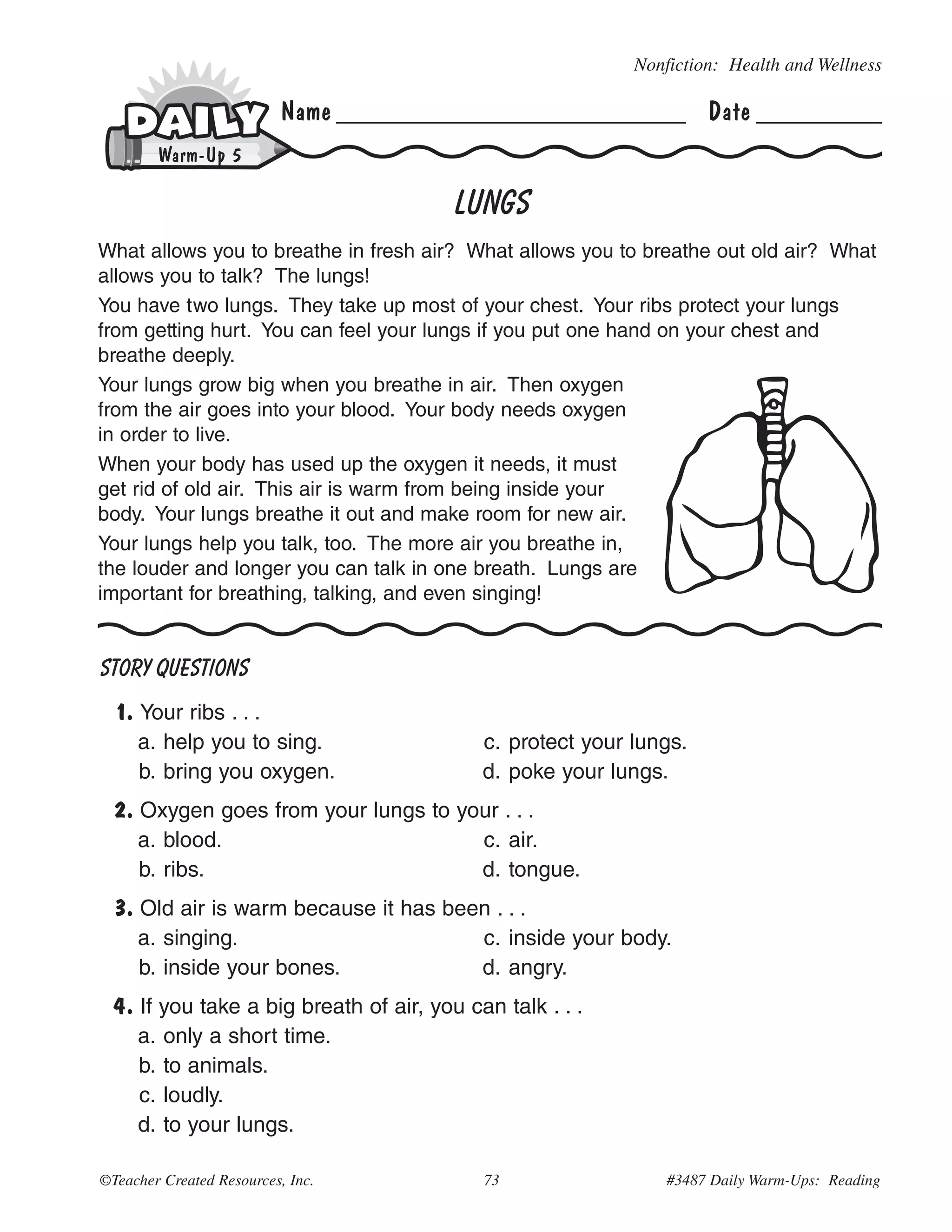 Daily Warm-ups Reading Grade 1 | PDF