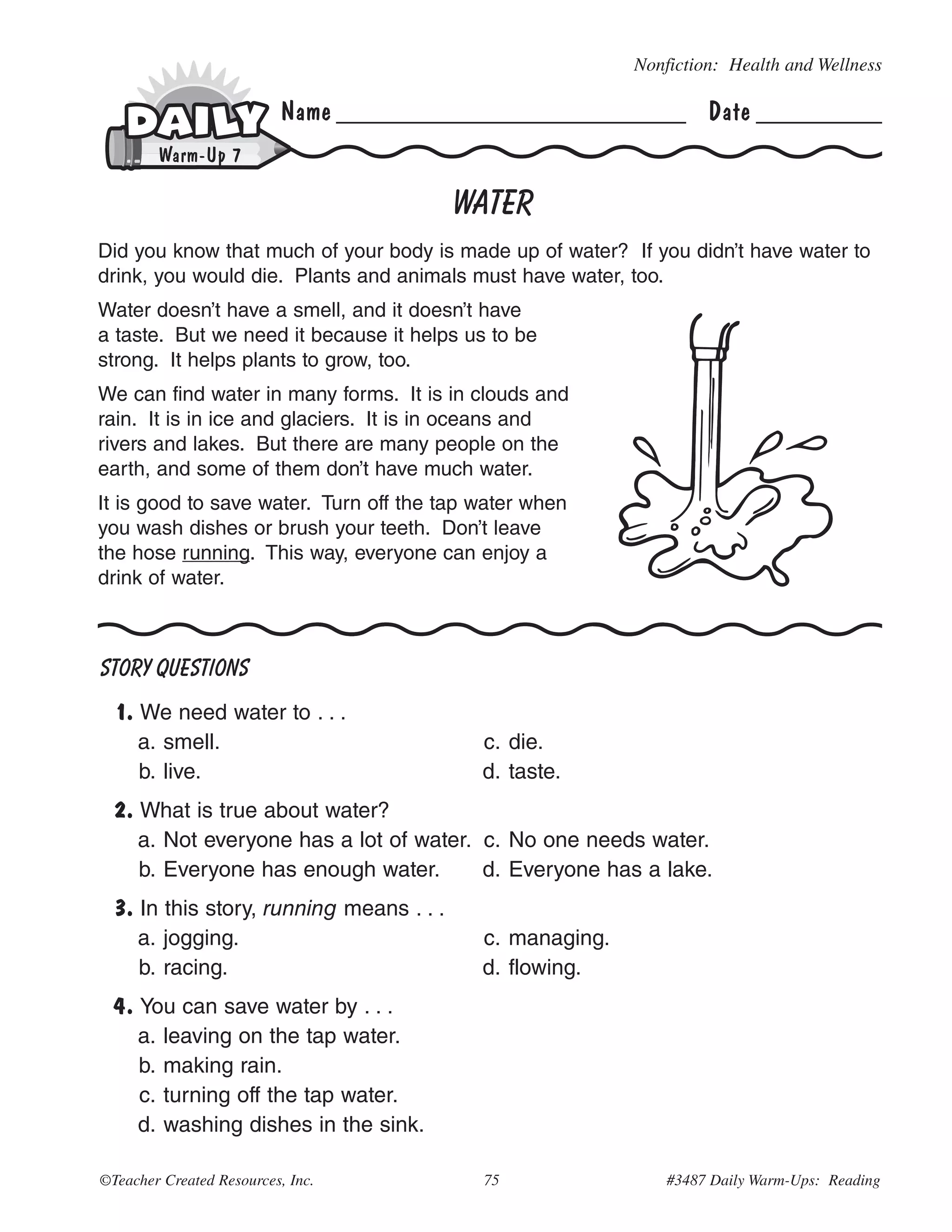 Daily Warm-ups Reading Grade 1 | PDF