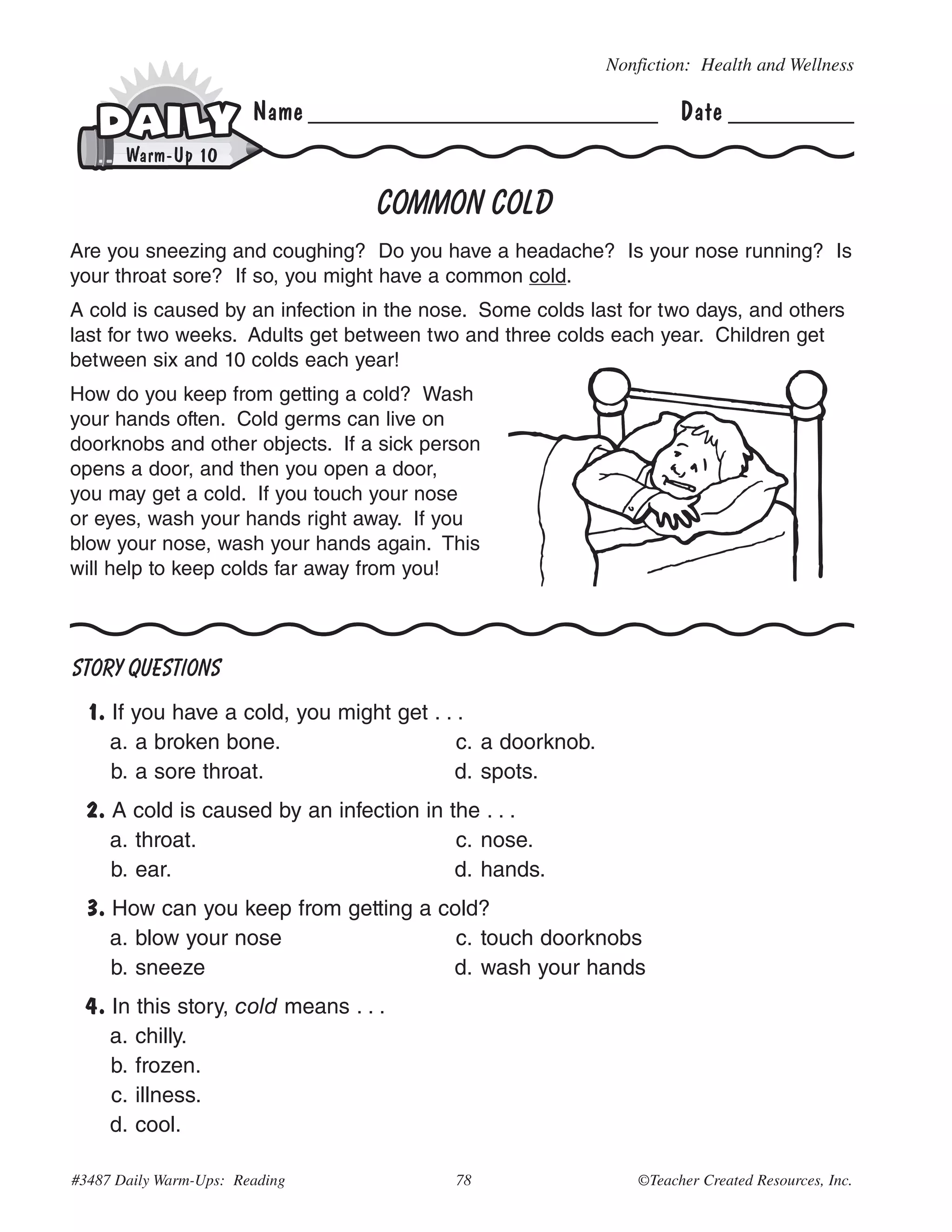 Daily Warm-ups Reading Grade 1 | PDF