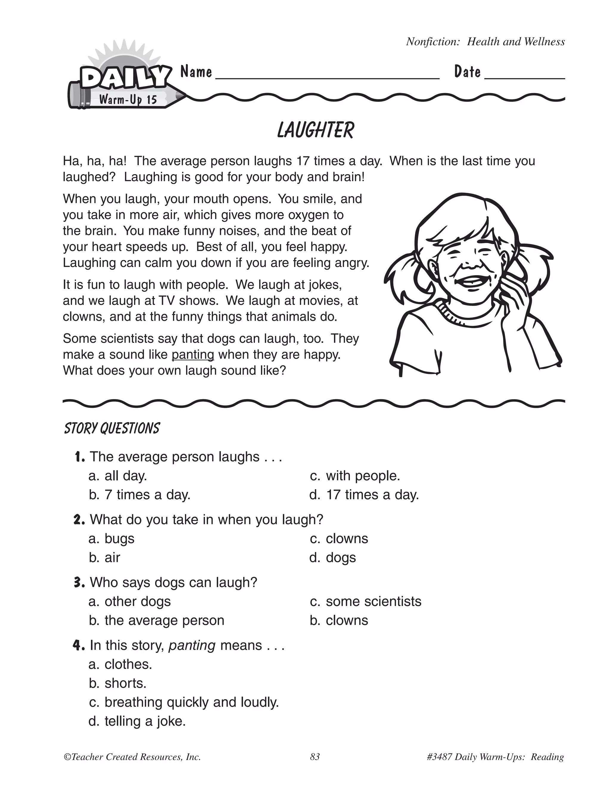Daily Warm-ups Reading Grade 1 | PDF