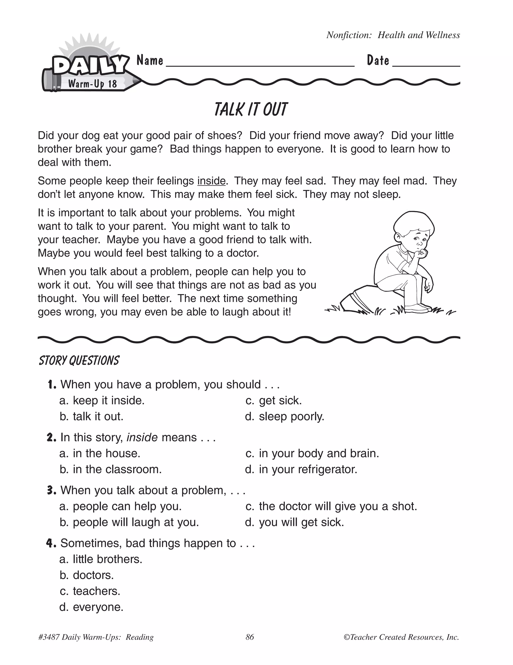 Daily Warm-ups Reading Grade 1 | PDF