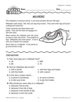 Daily Warm-ups Reading Grade 1 | PDF