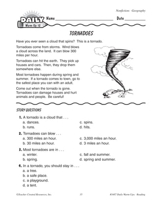 Daily Warm-ups Reading Grade 1 | PDF
