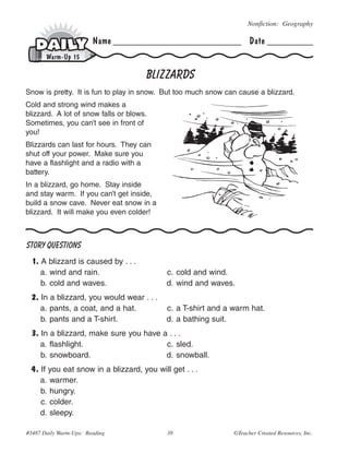 Daily Warm-ups Reading Grade 1 | PDF