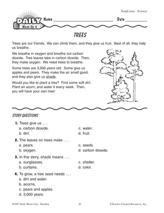 Daily Warm-ups Reading Grade 1 | PDF