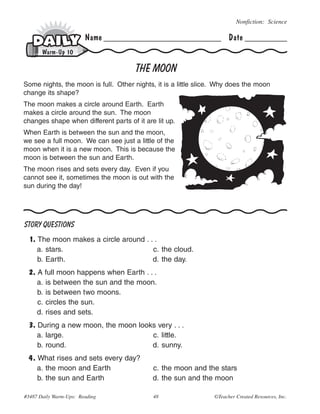 Daily Warm-ups Reading Grade 1 | PDF