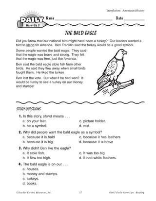 Daily Warm-ups Reading Grade 1 | PDF