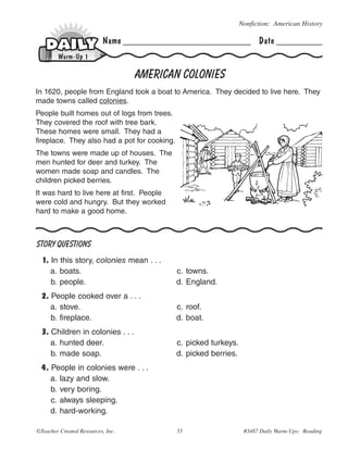 Daily Warm-ups Reading Grade 1 | PDF