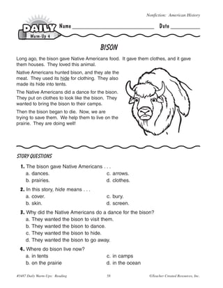 Daily Warm-ups Reading Grade 1 | PDF