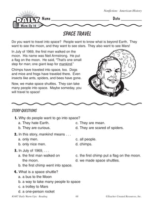 Daily Warm-ups Reading Grade 1 | PDF