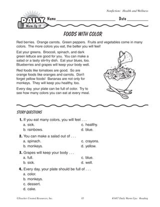 Daily Warm-ups Reading Grade 1 | PDF