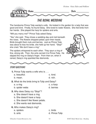 Daily Warm-ups Reading Grade 1 | PDF