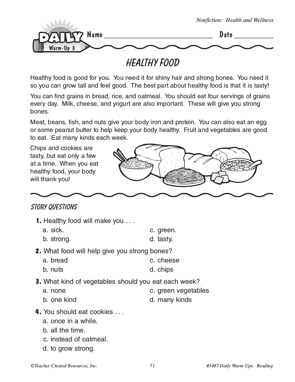 Daily Warm-ups Reading Grade 1