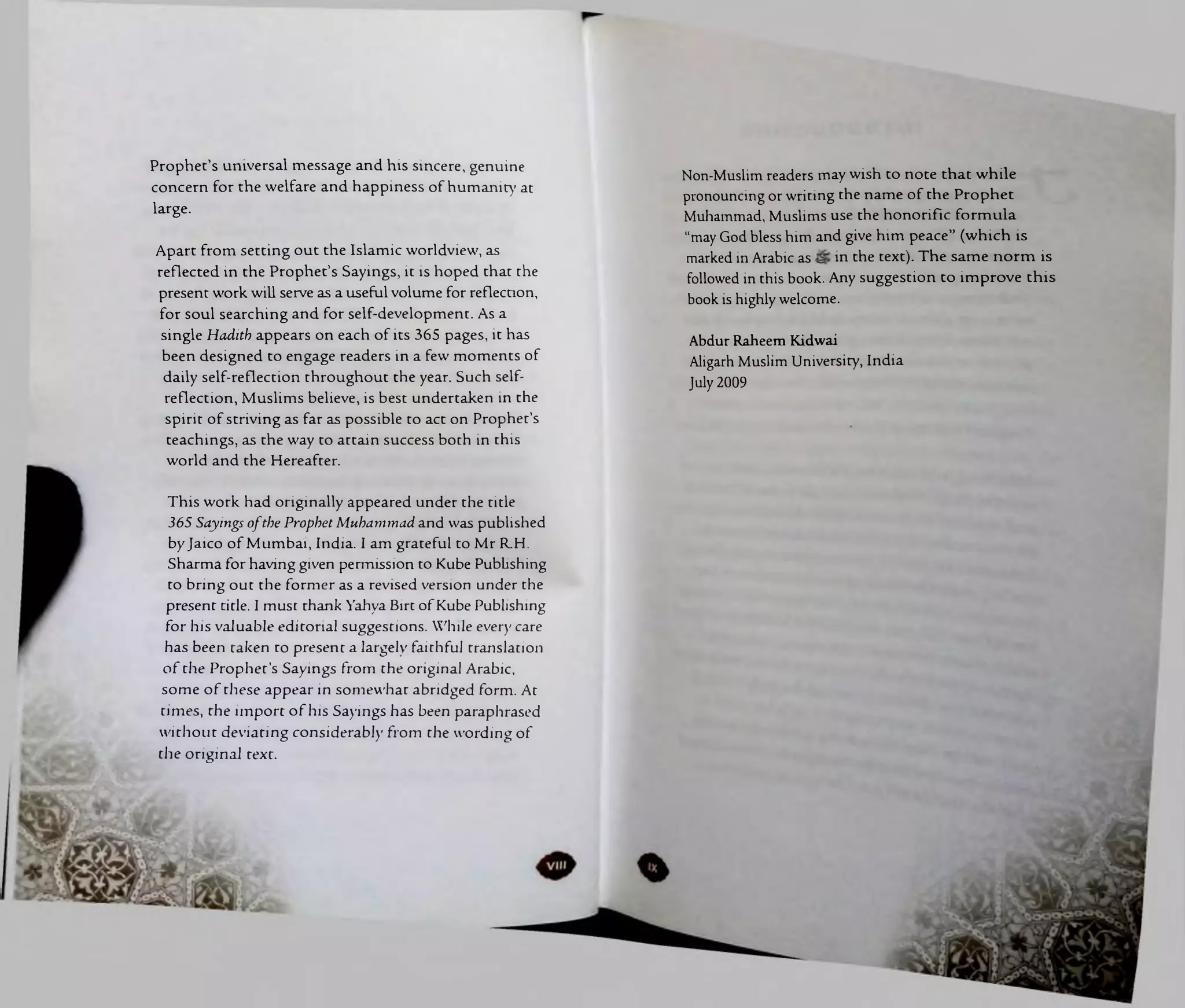 Daily wisdom, sayings of the prophet (saw) by abdur raheem kidwai | PDF