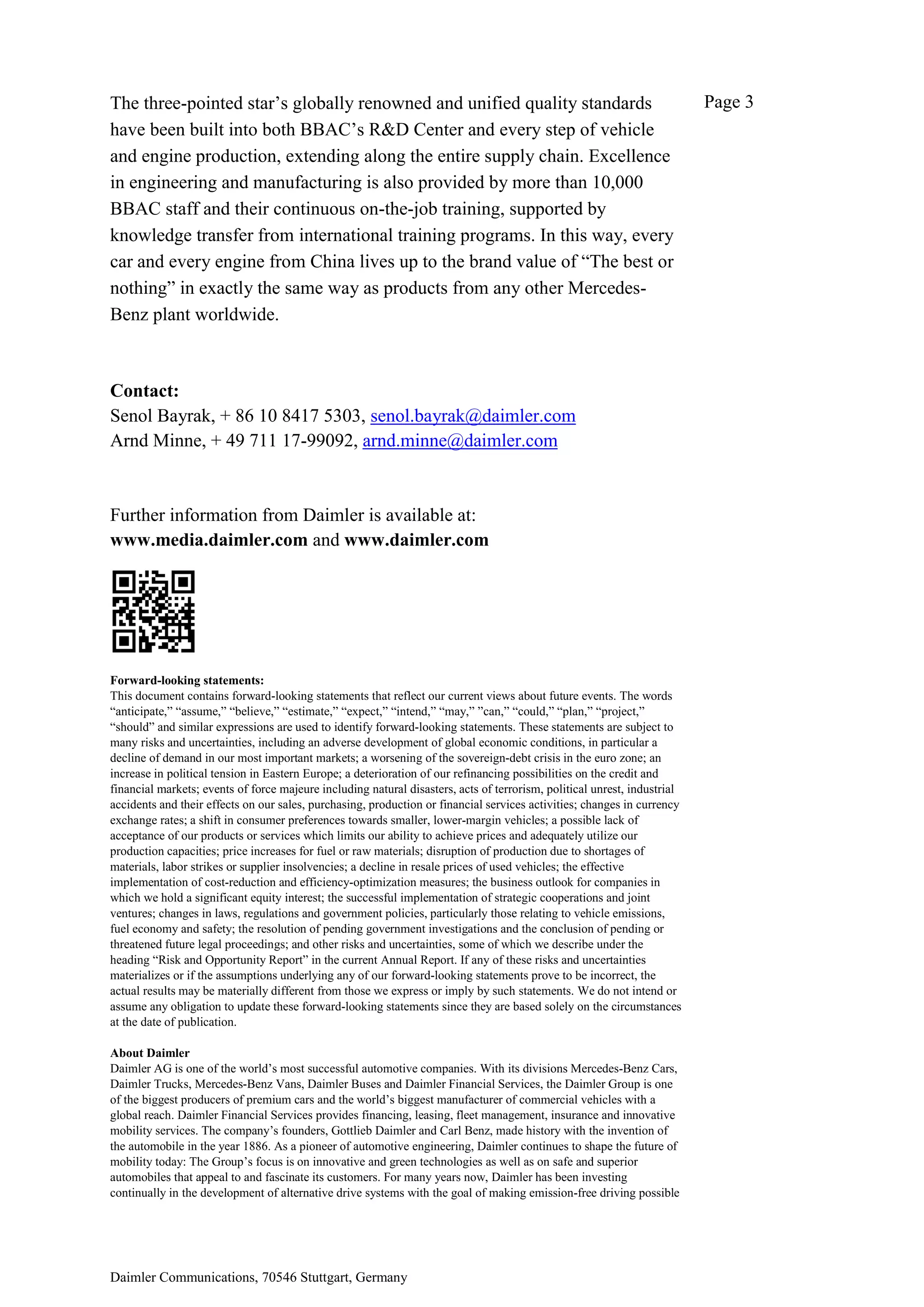 Mercedes car production China crosses 500,000 - Press Release | PDF