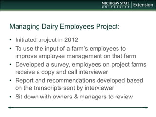 Effective Management of Farm Employees | PPTX