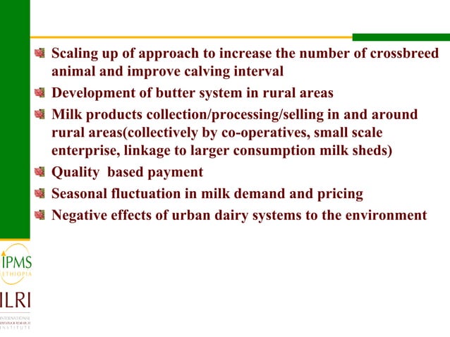 Dairy value chain development based on experiences of IPMS and partners ...